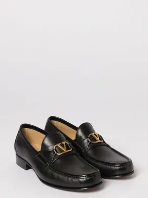 Valentino Garavani Leather Loafers With Gold Tone Hardware