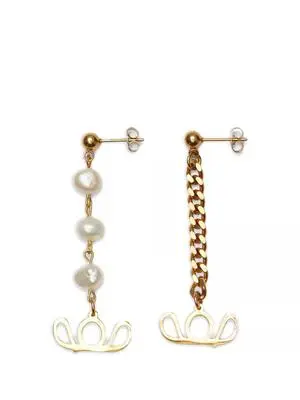 LABELLED JEWELLERY Pearl Chain Dangle Earrings - Gold