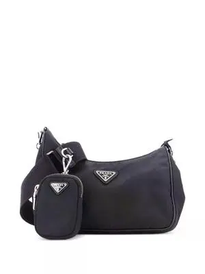 Prada Re-edition 2005 Tessuto Shoulder Bag - Black