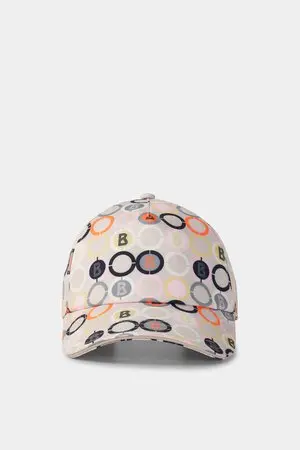 Bogner Leyla Printed Cap - Sand/orange/grey