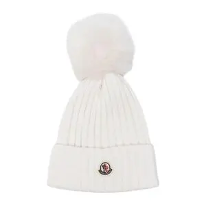 Moncler Ribbed Beanie - Tan
