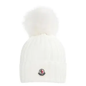 Moncler Beanie With Logo - White