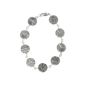 Needles Peace Coin Bracelet - Silver