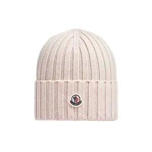 Moncler Ribbed Beanie - Pink