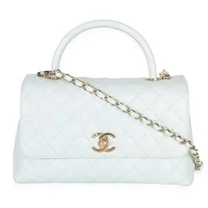 CHANEL Chanel Quilted Caviar Medium Coco Top Handle Bag