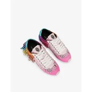Kurt Geiger Islington Fringe Suede And Woven Trainers - Mult/other