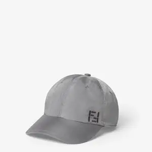 Fendi Nylon Baseball Cap With Ff Logo - Grey