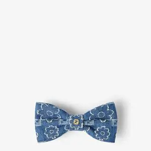 Fendi Ff And Floral Denim Hair Clip - Blue