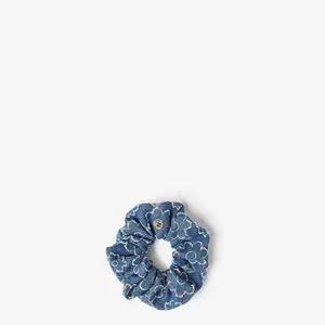 Fendi Ff And Floral Denim Hair Elastic - Blue