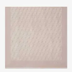 Fendi Ff Jacquard Silk Stole - Grey