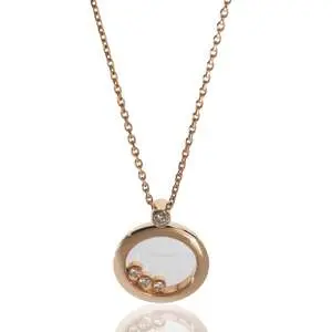 Chopard Rose Gold Diamond Happy Diamond Pendant