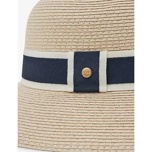 REISS Ribbon Trim Straw Hat
