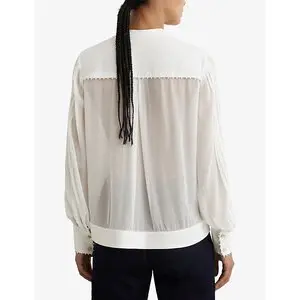 REISS Casey Bead-embellished Woven Blouse