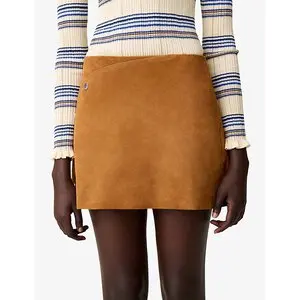 Claudie Pierlot Suede Wrap Mini Skirt