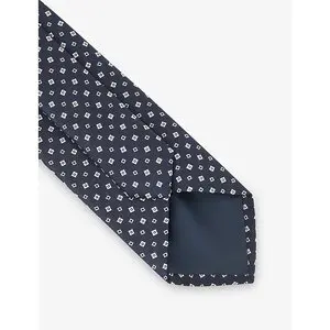 REISS Dario Micro-square Silk-blend Tie