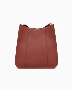 Giorgio Armani Pebbled Leather Shoulder Bag - Red