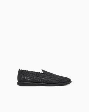 Giorgio Armani Embroidered Loafers - Black