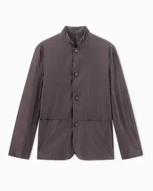 Giorgio Armani Single-breasted Perforated Nappa Lambskin Jacket
