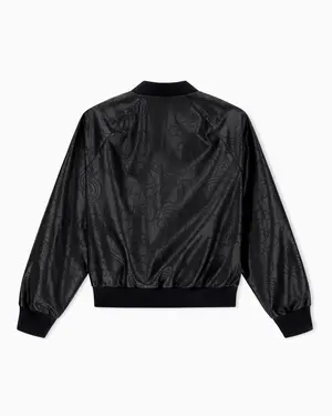 Giorgio Armani Perforated Nappa Calfskin Bomber Jacket