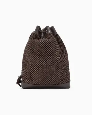 Giorgio Armani Raffia And Leather Sack