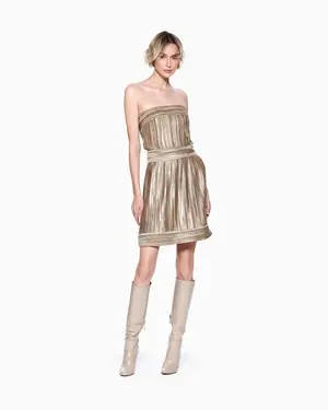 Giorgio Armani Short Pleated Satin Dress