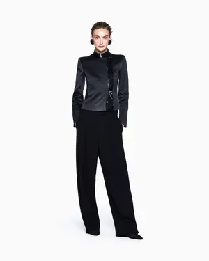Giorgio Armani Short Viscose And Silk Jacket With Rhinestone Detail - Patterned