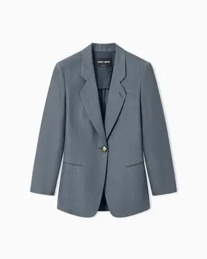 Giorgio Armani Single-breasted Linen Jacket - Grey