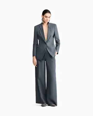 Giorgio Armani Single-breasted Linen Jacket - Grey