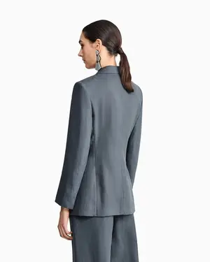 Giorgio Armani Single-breasted Linen Jacket - Grey