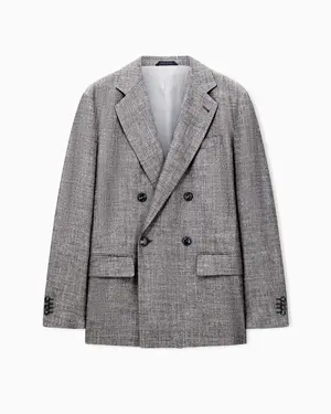 Giorgio Armani Silk And Linen Double-breasted Jacket