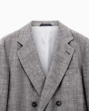 Giorgio Armani Silk And Linen Double-breasted Jacket