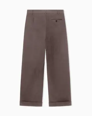 Giorgio Armani Double-pleat Hemp Trousers - Brown