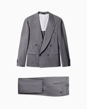 Giorgio Armani Double-breasted Viscose Suit - Grey