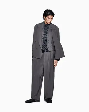 Giorgio Armani Double-breasted Viscose Suit - Grey