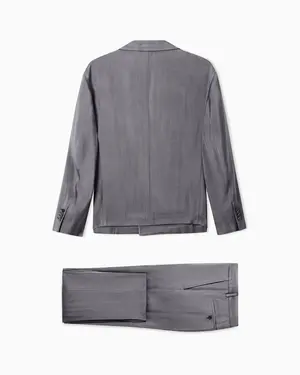 Giorgio Armani Double-breasted Viscose Suit - Grey