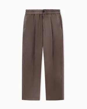 Giorgio Armani Single-pleat Iridescent Viscose Trousers - Brown