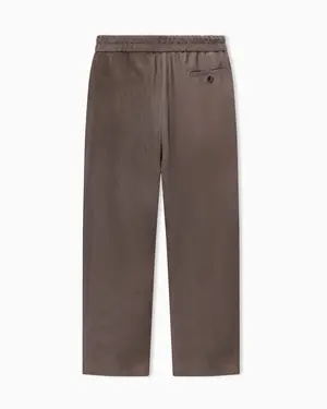 Giorgio Armani Single-pleat Iridescent Viscose Trousers - Brown