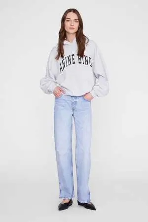 ANINE BING Harvey Relaxed Fit Hoodie - Medium Heather Grey