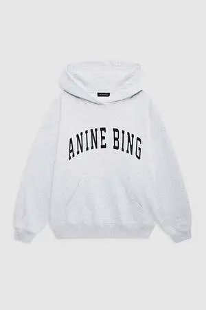 ANINE BING Harvey Relaxed Fit Hoodie - Medium Heather Grey
