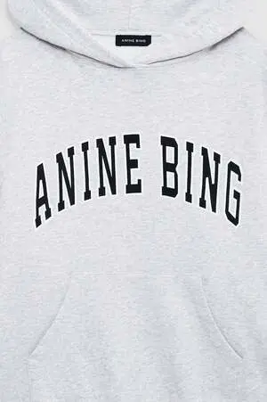 ANINE BING Harvey Relaxed Fit Hoodie - Medium Heather Grey