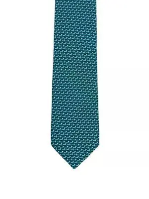 FERRAGAMO Patterned Neck Tie - Blue