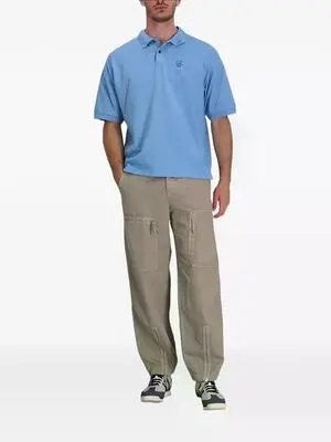 C.P. COMPANY Logo-embroidered Polo Shirt - Blue