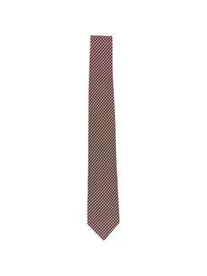 FERRAGAMO Patterned Silk Neck Tie - Purple