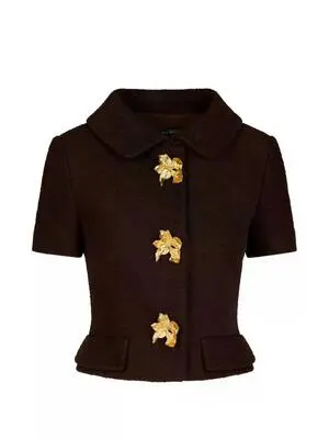 Oscar De La Renta Buttoned Tweed Jacket