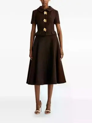 Oscar De La Renta Buttoned Tweed Jacket