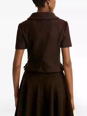 Oscar De La Renta Buttoned Tweed Jacket