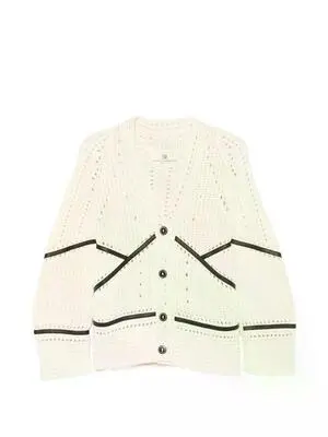 Ermanno Scervino Leather-trimmed Buttoned Cardigan