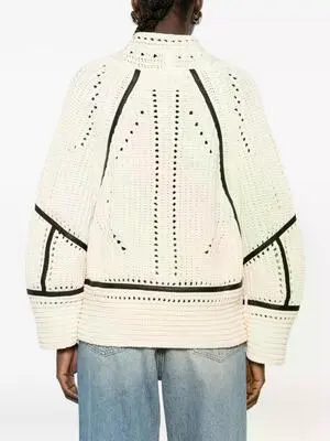 Ermanno Scervino Leather-trimmed Buttoned Cardigan