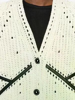 Ermanno Scervino Leather-trimmed Buttoned Cardigan