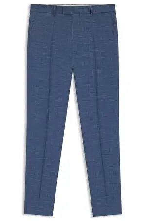 BOSS Slim-fit Trousers In Virgin Wool, Silk, And Linen - Light Blue